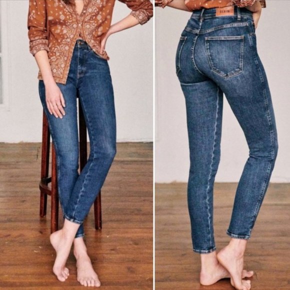 Sezane | Jeans | Sezane 78 High Rise Perfect Slim Jeans In Light Blue ...